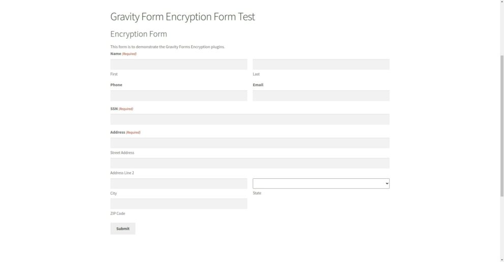 Gravity Forms Encryption - CrossPeak
