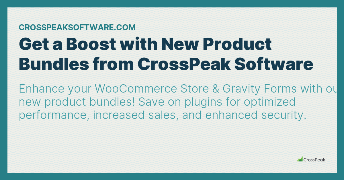 Get a Boost with New Product Bundles from CrossPeak Software